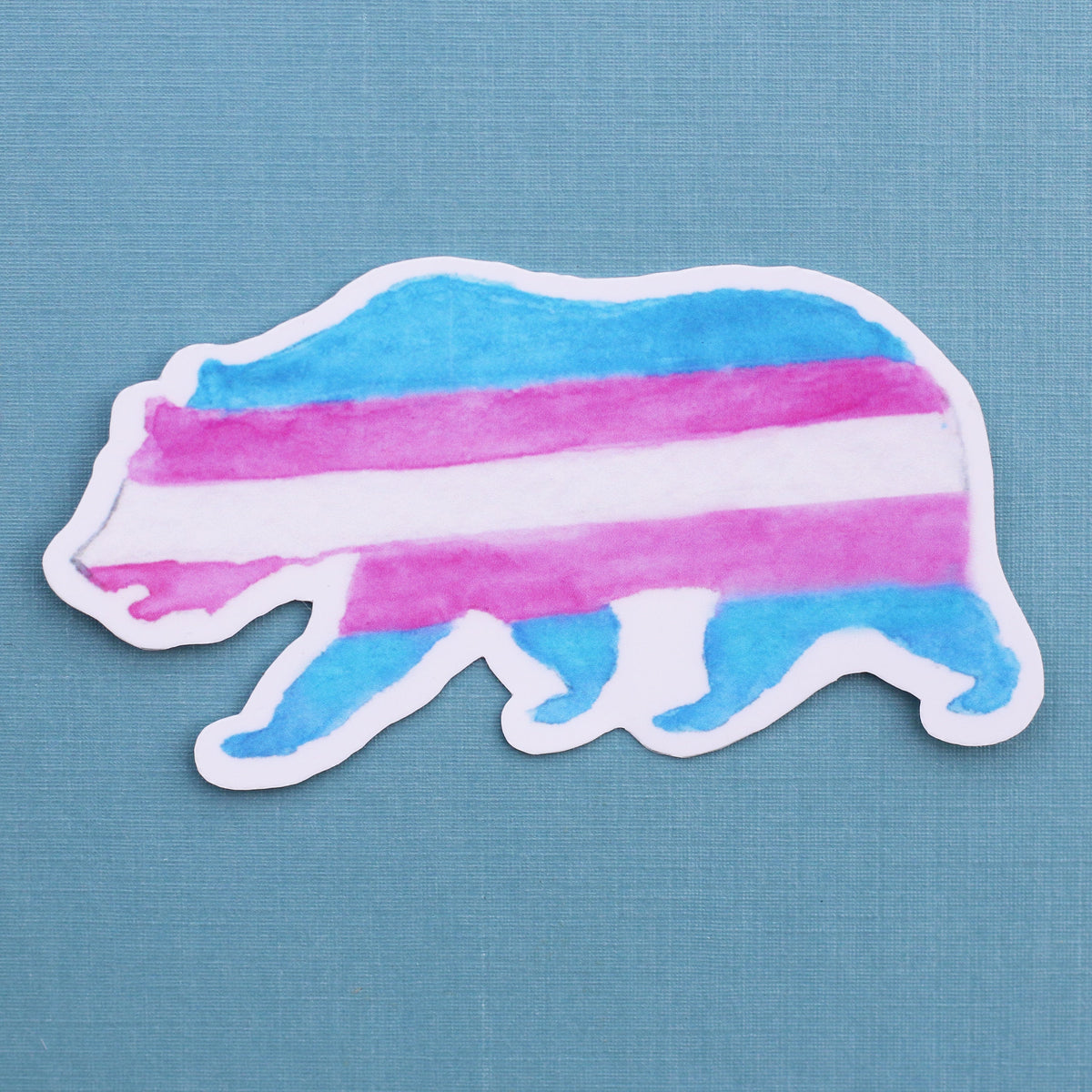 Pride Trans CA Pride Sticker Set: Two Vinyl Trans Flag Bear Stickers ...